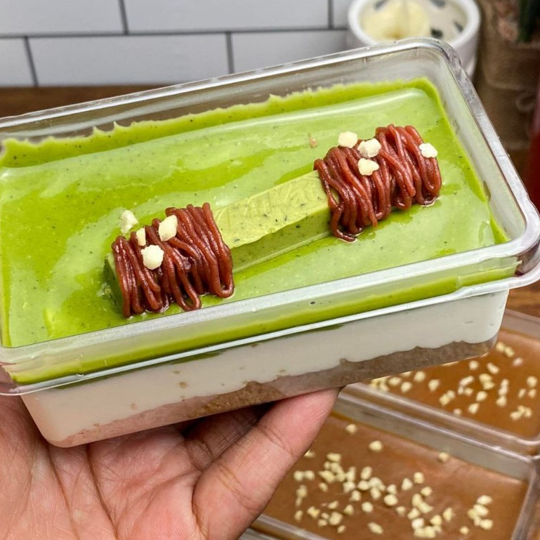 PPF - 260 ml Rectangle Plastic Clear Mousse Cake Box Tiramisu Food ...