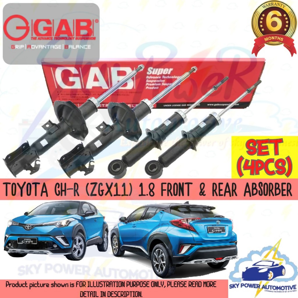 TOYOTA CH-R CHR ZGX11 1.8 GAB SUPER GAS SHOCK ABSORBER SET 4PCS ...