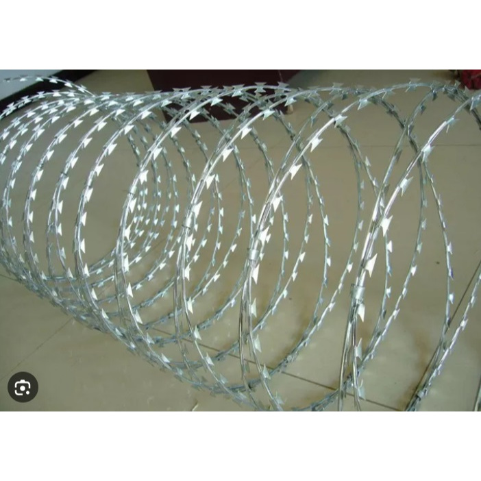 RAZOR / CONCERTINA BARBED WIRE (Cross Type with clips) - 500mm , 700mm ...