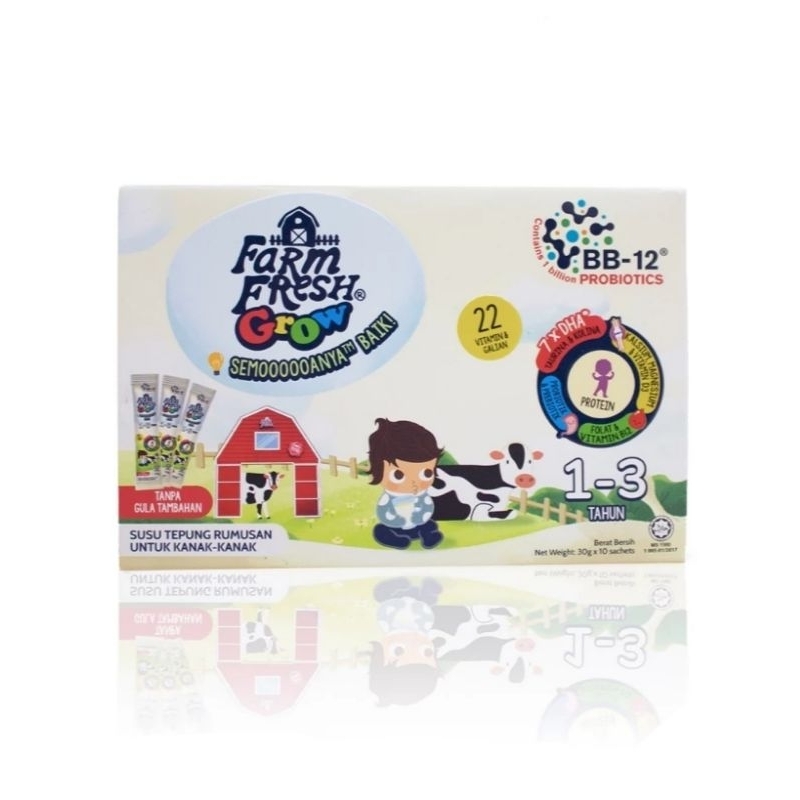 Farm Fresh Grow Milk Powder (1 - 3 yrs) - [30g x 10 Sachets] | Shopee ...