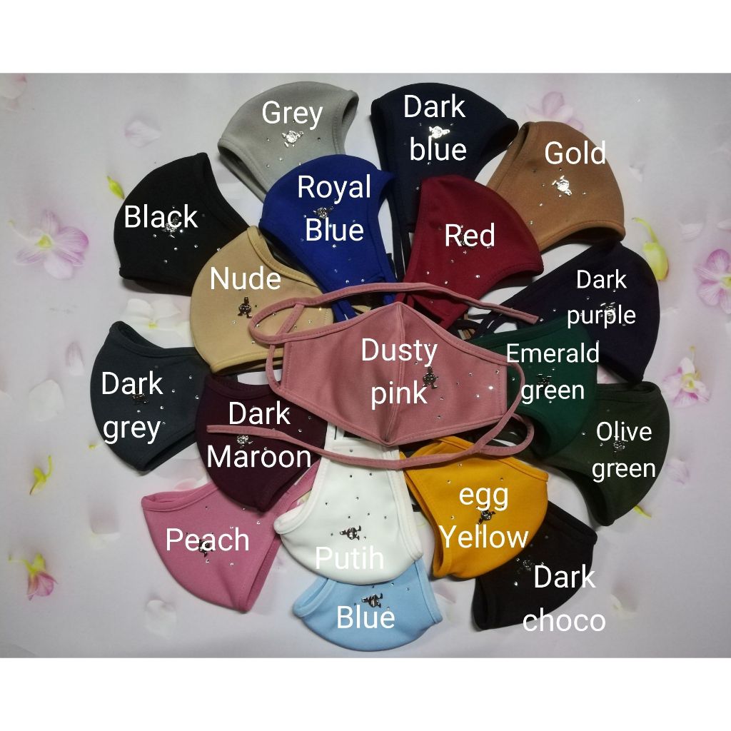 (Random color) Clearance stock Face Mask plain atau manik no filter ...