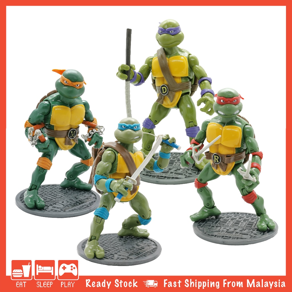 TMNT 4 Pcs 16cm Teenage Mutant Ninja Turtles Figure Collection Toy ...