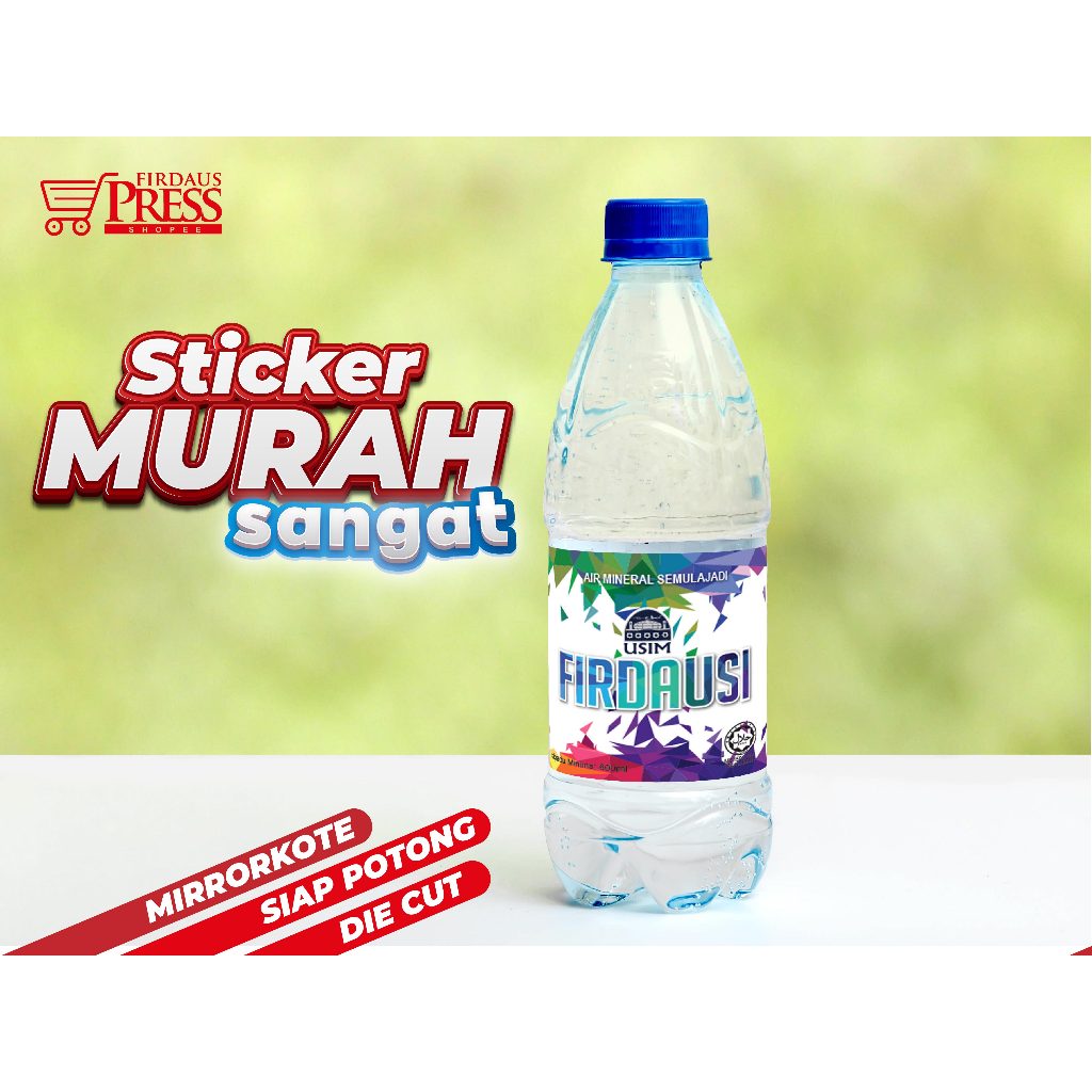 STICKER LABEL PRODUCT MURAH DAN BERKUALITI KALIS AIR (WATERPROOF ...