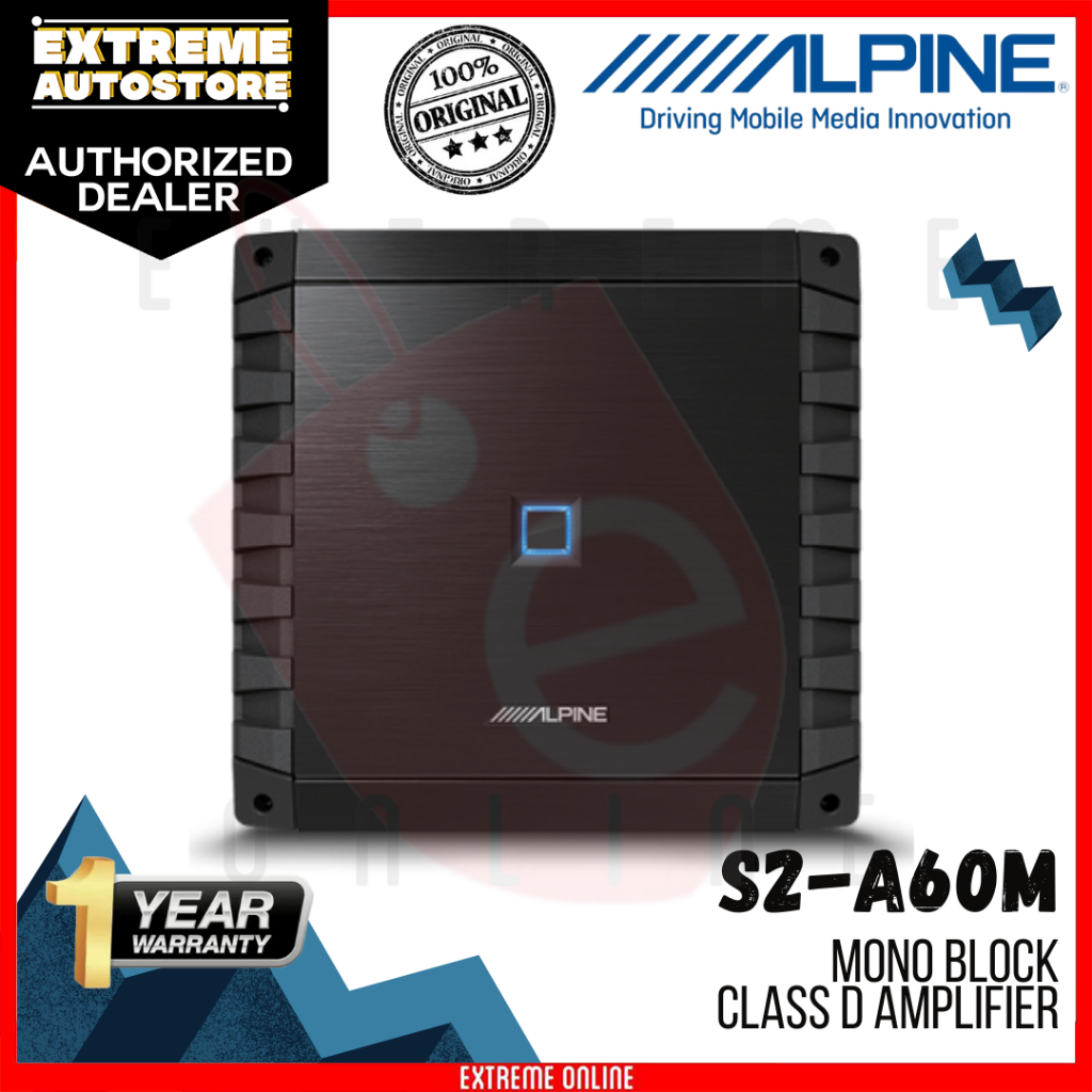 Alpine S2-A60M S-Series mono subwoofer amplifier — 600 watts RMS x 1 at ...