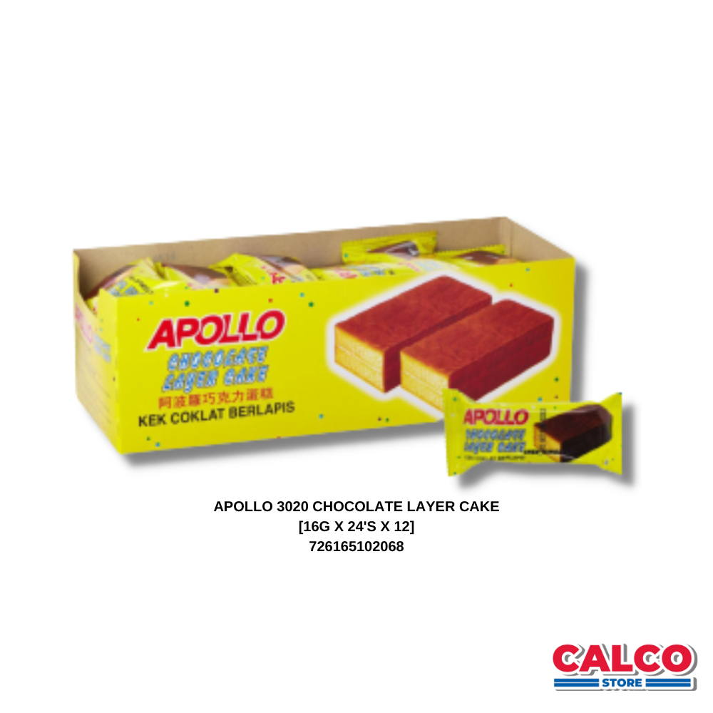 16g x 24 pcs Apollo Chocolate Layer Cake Kek Coklat Berlapis 阿波罗巧克力蛋糕 ...