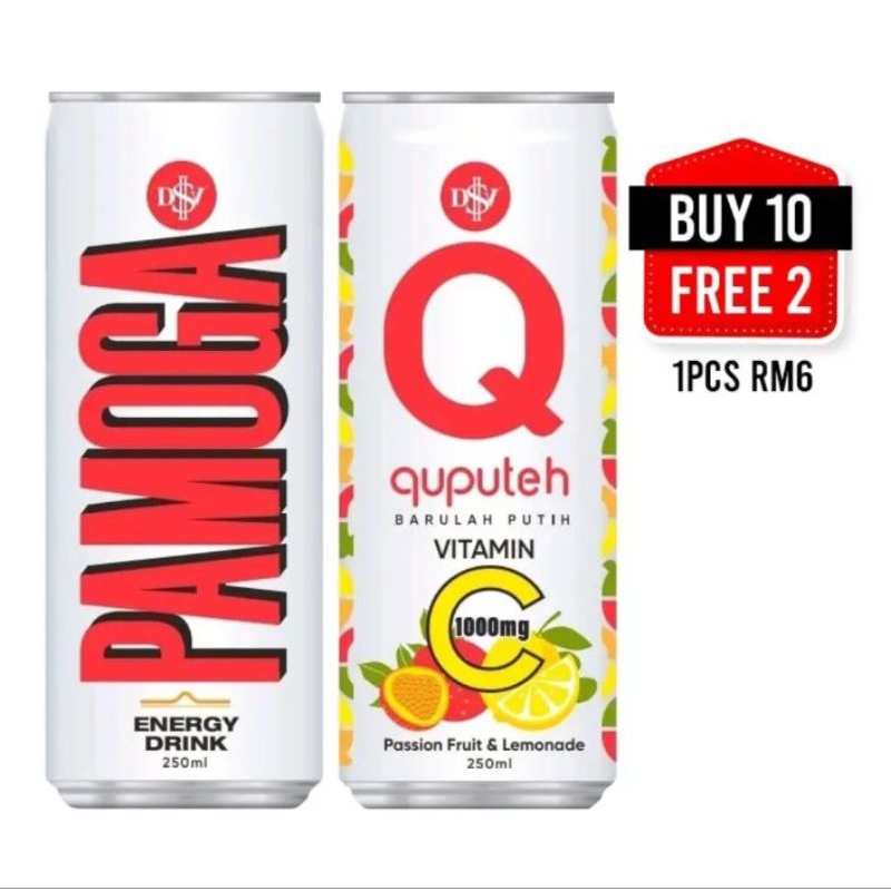 DSV PAMOGA VIT C AIR TIN QUPUTEH BRAND ENERGY DRINK | Shopee Malaysia