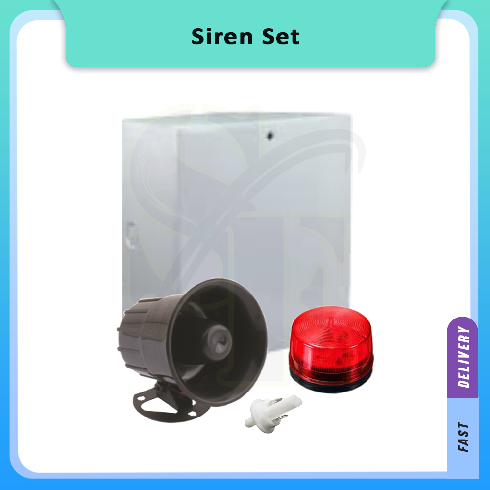 Siren Box Package with external siren, strobe light, tamper switch ...