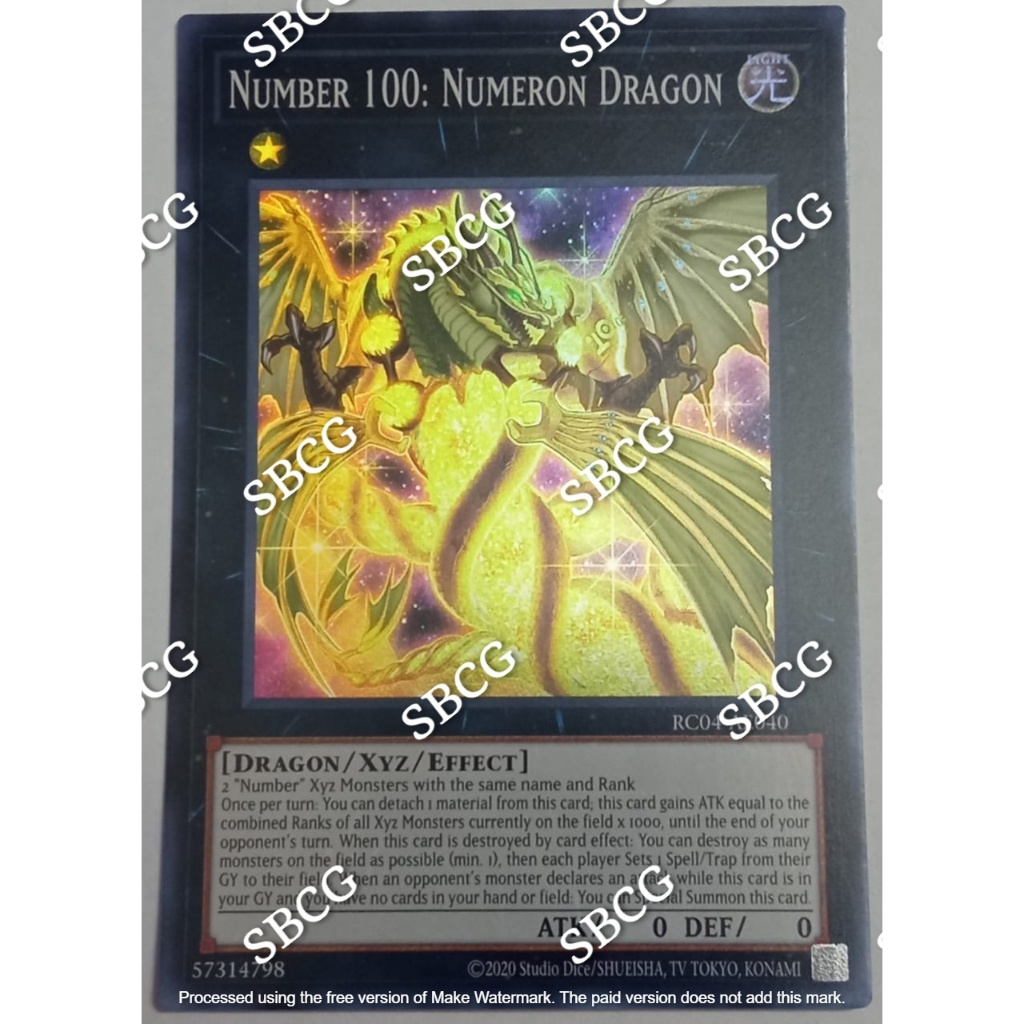 Rarity Collection Quarter Century Edition "Number 100: Numeron Dragon" ( RC04-AE040 ) | Shopee ...