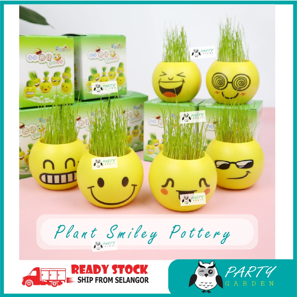 DIY Plant Pot / Yellow Emotion Smiley Face Expression | Shopee Malaysia