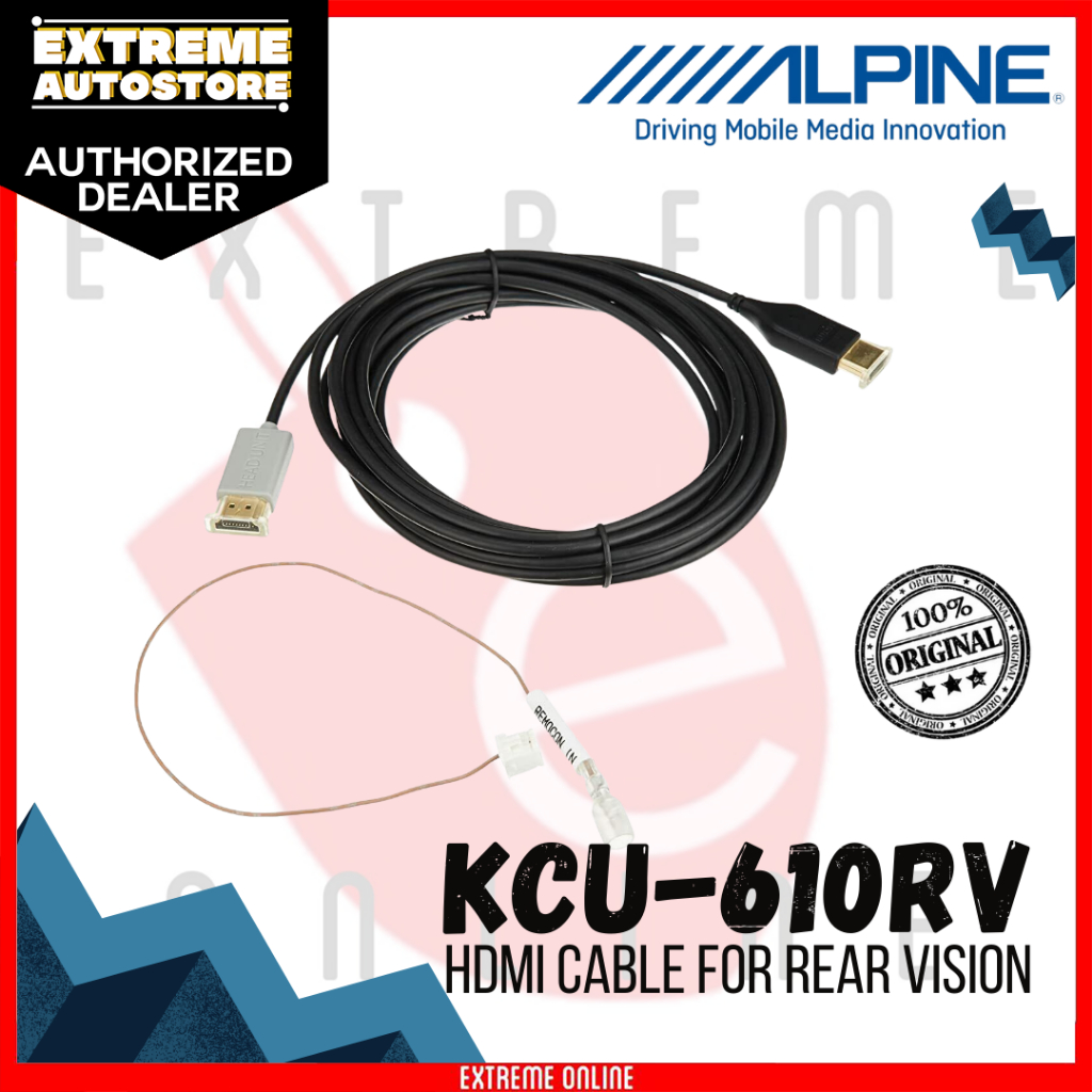 Alpine KCU-610RV HDMI Connection Link Cable for Behind Flip or Seat ...