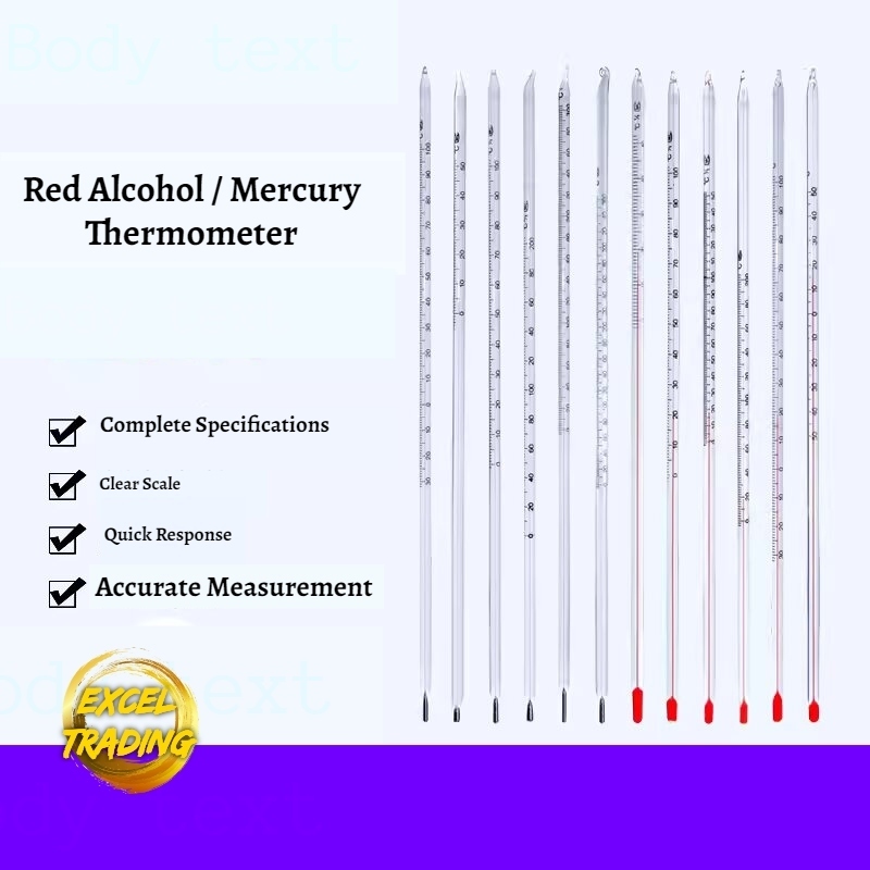 Thermometer Mercury / Spirit (Red Alcohol) for Laboratory / Clinical ...