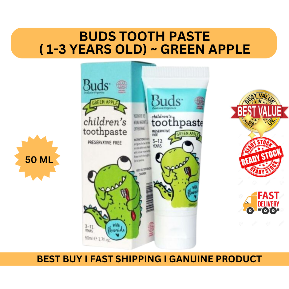 BUDS TOOTH PASTE 1-3 YEARS OLD ( GREEN APPLE ) | Shopee Malaysia
