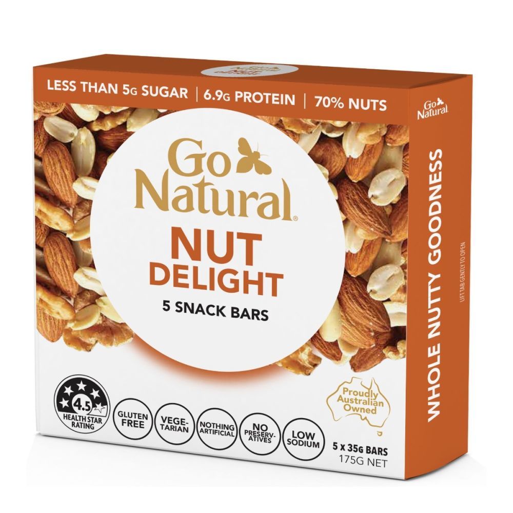 (EXP: 11/2025) Go Natural NUT DELIGHT Bars/Breakfast Bars (5 Bars x 35g ...