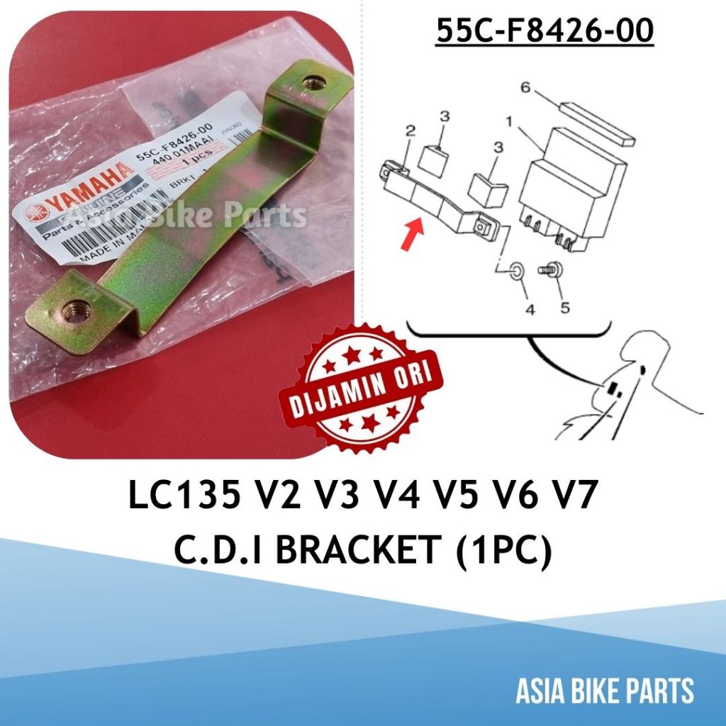 Yamaha Original LC135 V2 V3 V4 V5 V6 V7 CDI Bracket - 55C-F8426-00 | Shopee Malaysia