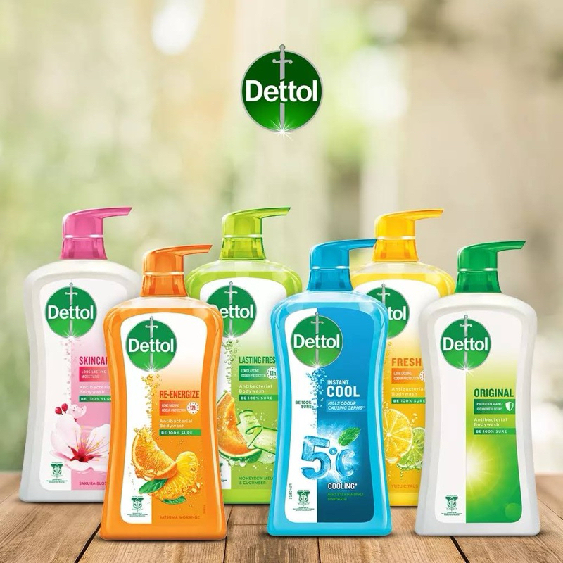 Dettol Antibacterial Shower Gel Body Wash Shampoo 950ml 950g Original ...