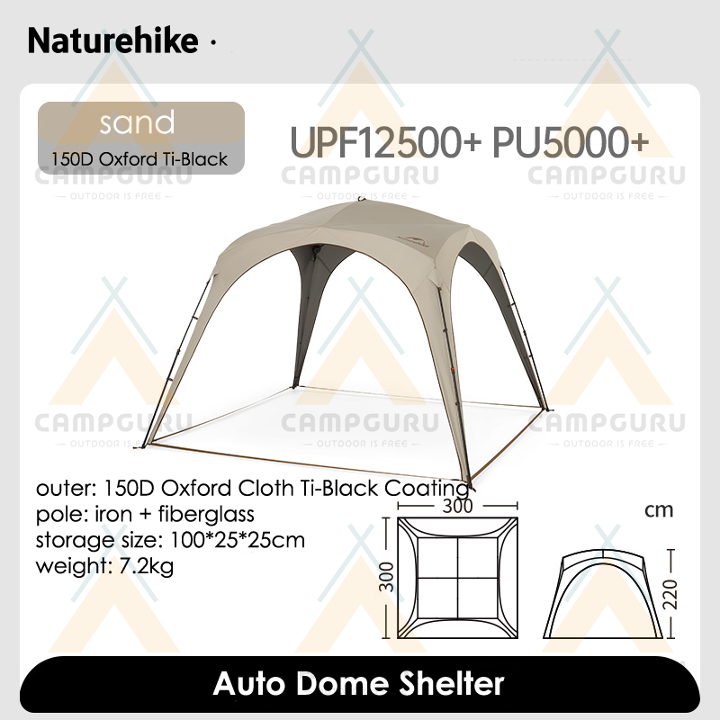 Naturehike Auto Dome Shelter Ti-Black Coating Tent Tarp Flysheet Multi ...