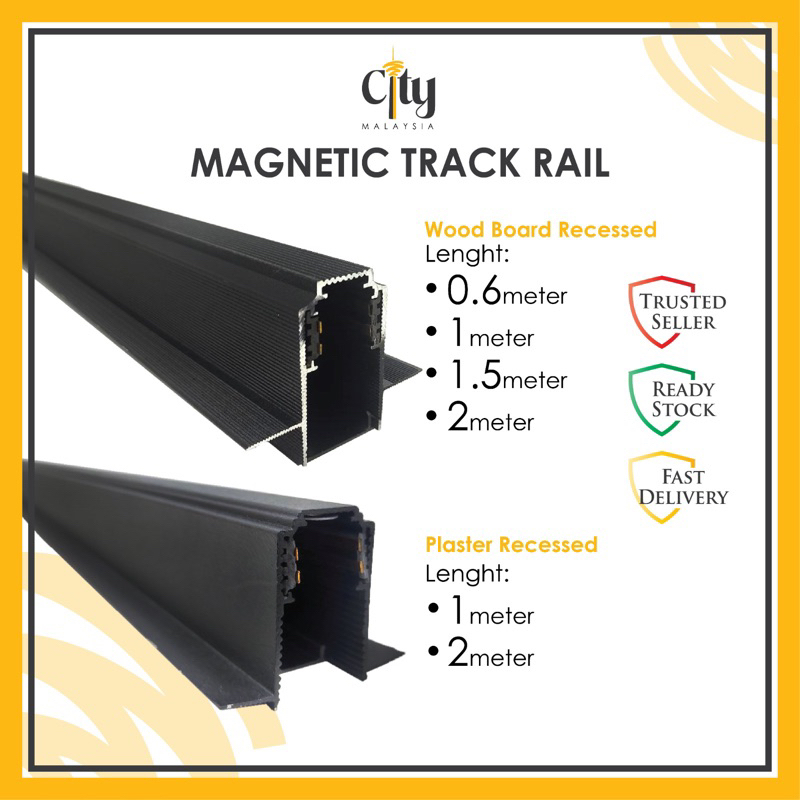 Magnetic Track Rail 48v Wood Board/Plaster Ceiling Recessed or Surface ...