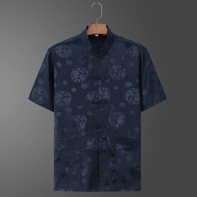daidai (Ready Stock) 唐装男短袖汉服 Men Samfu Traditional Short Sleeve Cina ...