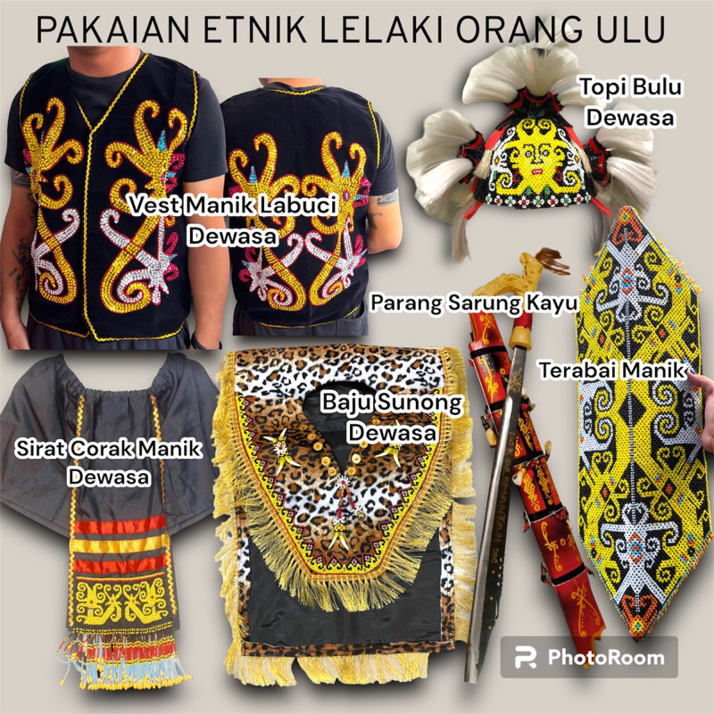 Pakaian Lelaki Tradisional Etnik Orang ulu kenyah kayan | Shopee Malaysia