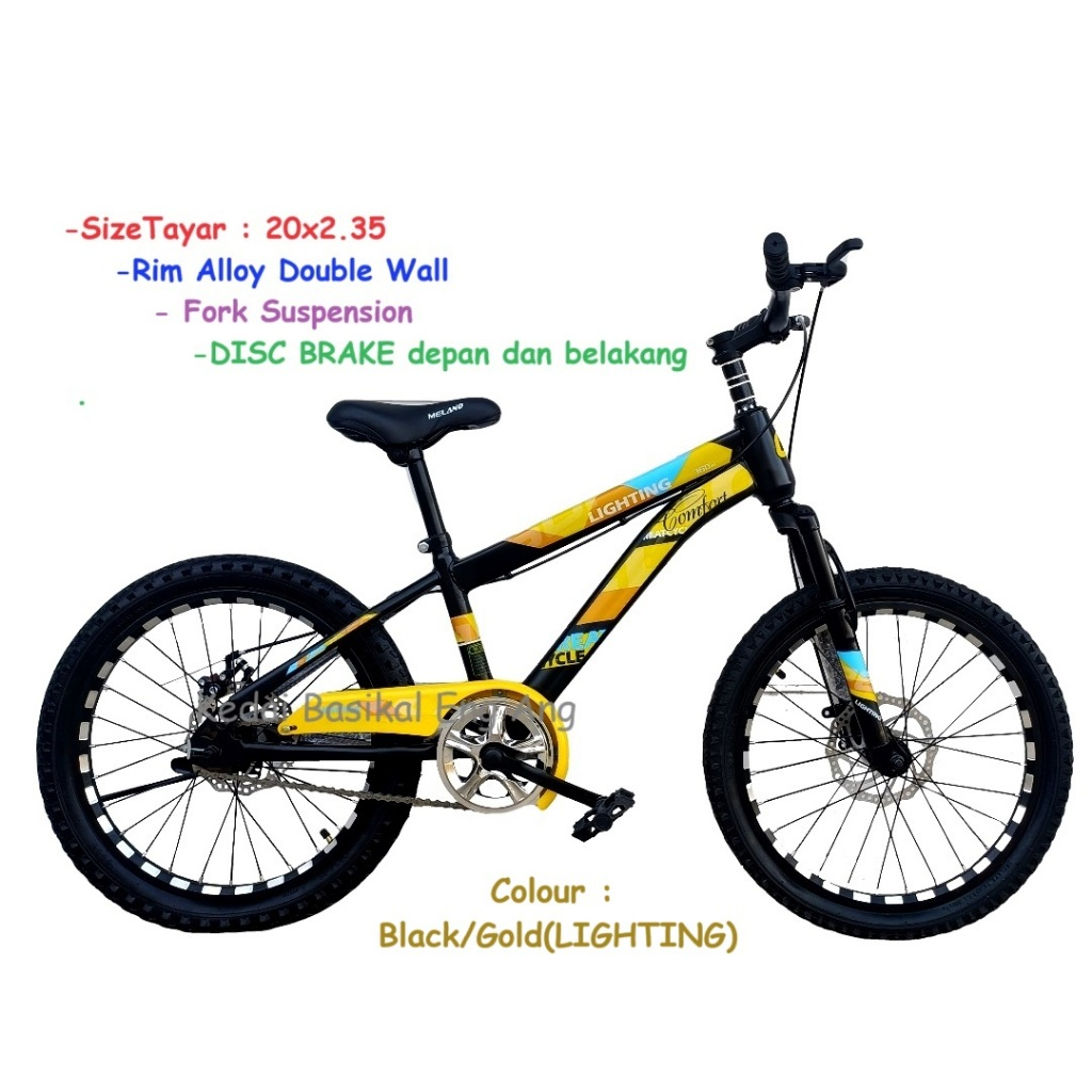 Basikal size 20" MX SPORT , LIGHTING Tayar lebih LEBAR sesuai untuk ...