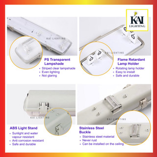 LED T8 Waterproof Casing Fitting 2FT 4FT Single Double Anti corrosive ...