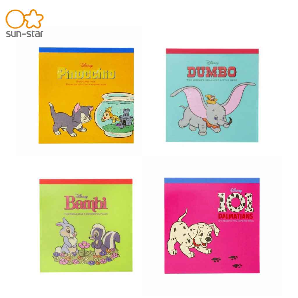 Sun-star Stationery Memo Pad Disney Pinocchio/Dumbo/Bambi/101 ...
