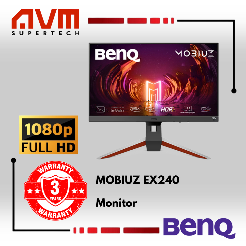 AVM BENQ MOBIUZ EX240 1ms IPS 165Hz 23.8" 1920x1080 (FHD) Gaming Monitor | Shopee Malaysia