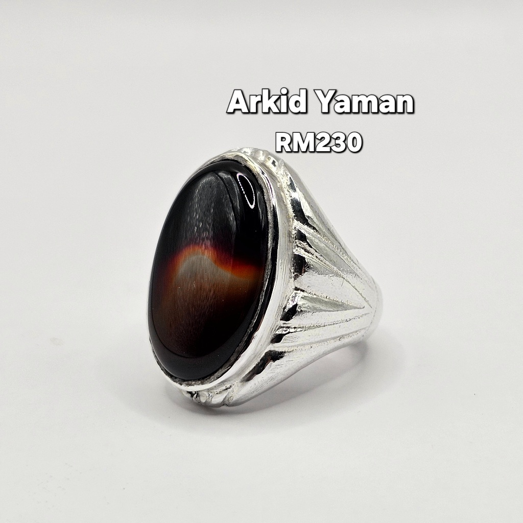 Cincin Perak Akik Yaman 925 (Cincin Silver Ring 925) {Batu Akik Yaman ...
