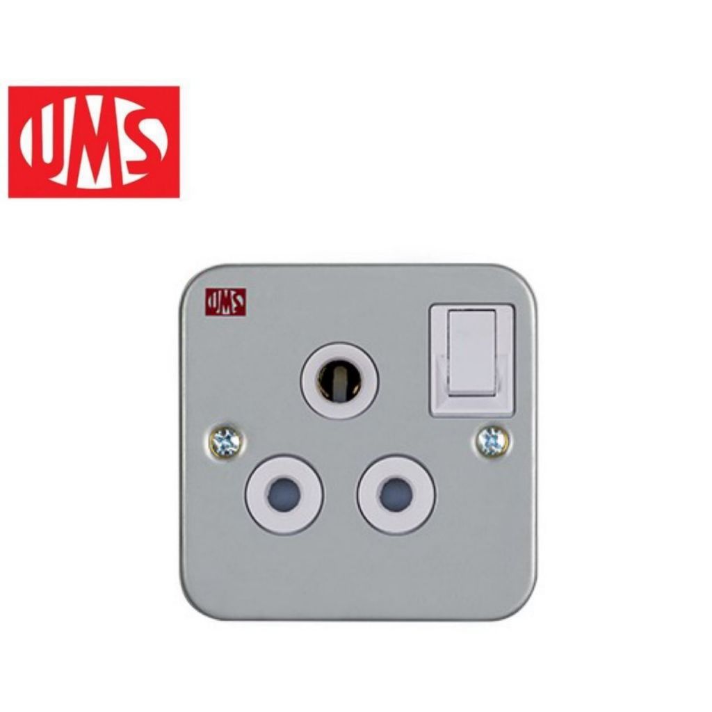 UMS 1215M Metal 15amp 3pin Round Switch Socket | Shopee Malaysia