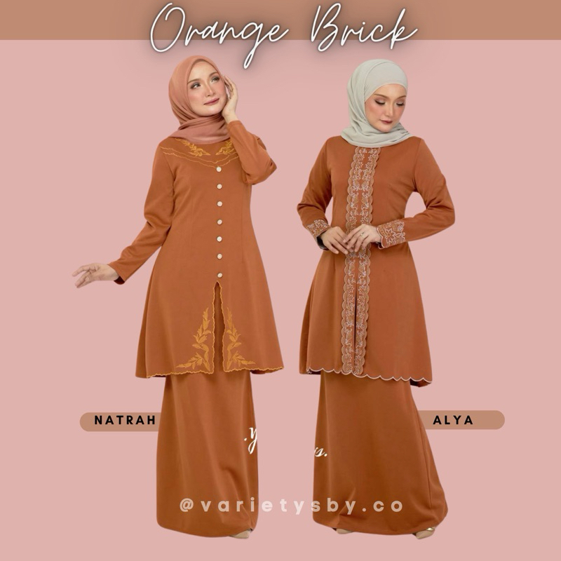 🔥🔥 BAJU RAYA BRIDESMAID ORANGE BRICK NEW DESIGN🔥🔥 | Shopee Malaysia