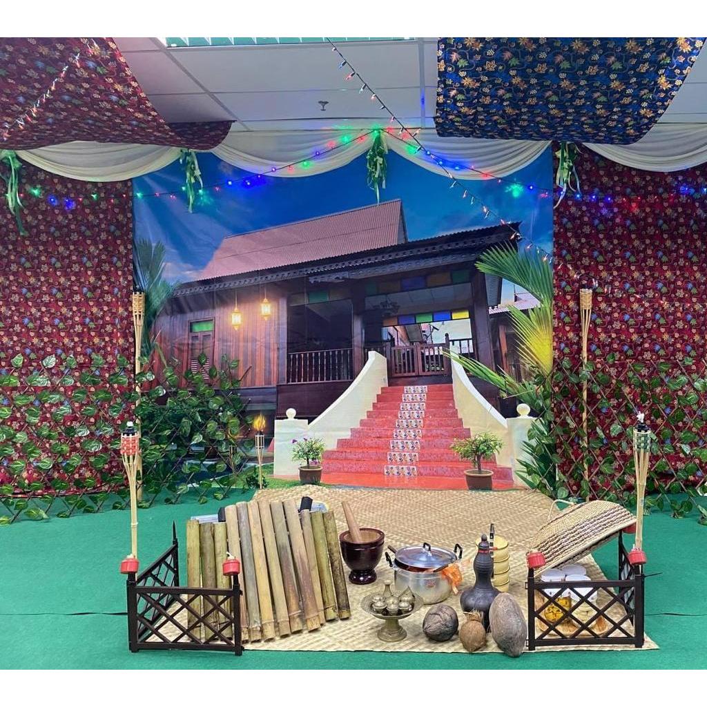 {Part 1} BACKDROP RUMAH KAMPUNG/KLASIK SESUAI BERGAMBAR HARI RAYA ...