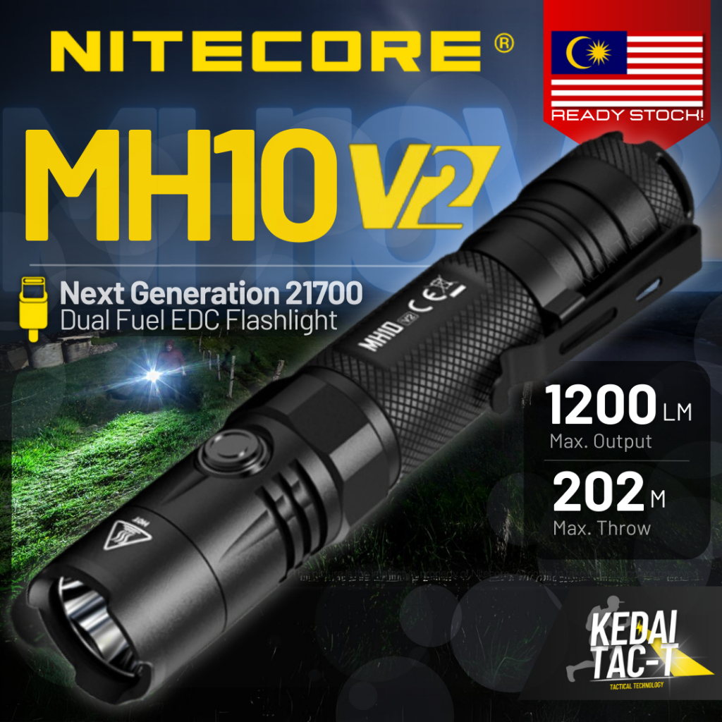 NITECORE MH10 V2 - 1200 Lumen USB-C Rechargeable Flashlight - ORIGINAL - Ready Stock in MALAYSIA ...
