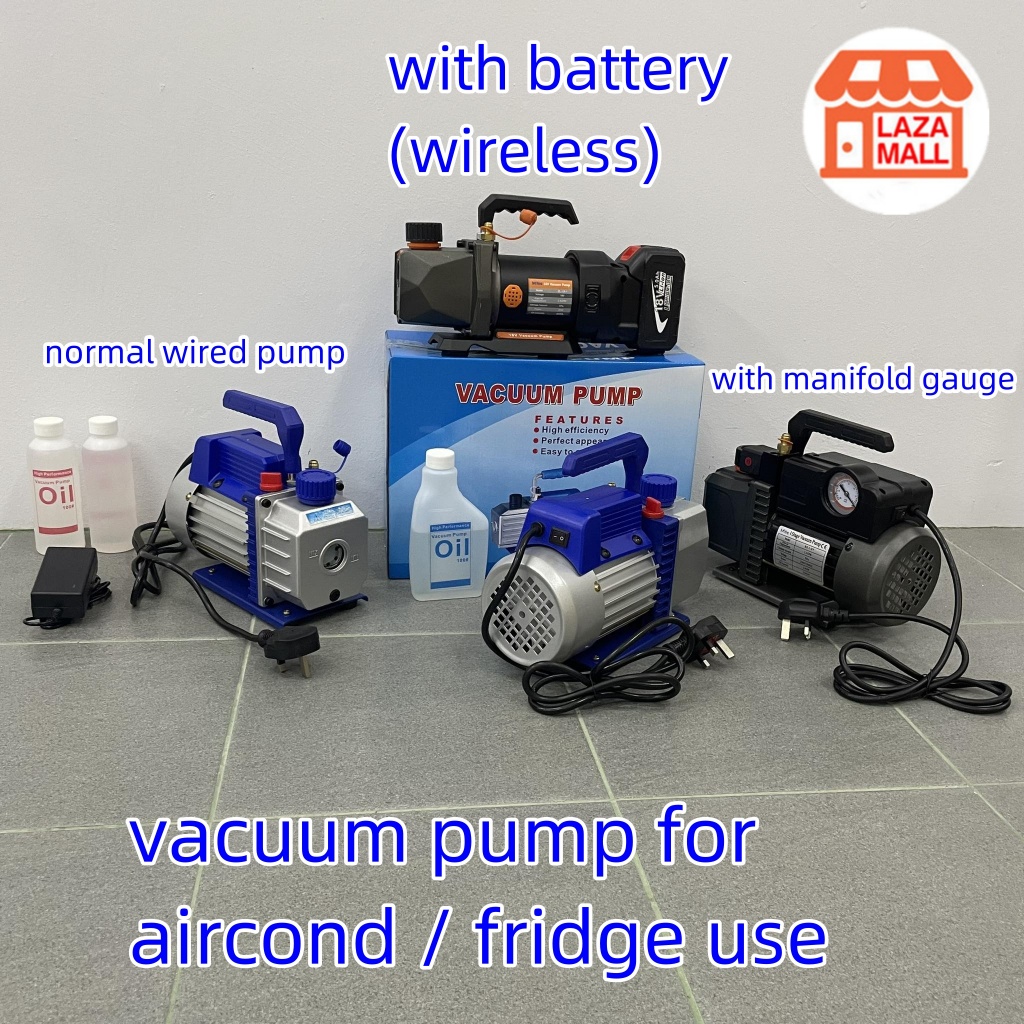 PORTABLE VACUUM AIR PUMP FOR COMPRESSOR MOTOR CAR AIRCOND / REFRIGERATOR / FRIDGE HOSE CLEANING ...