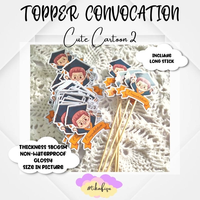 🔥READYSTOCK🔥 Topper Convo Cute Cartoon for bouquet convocation ...