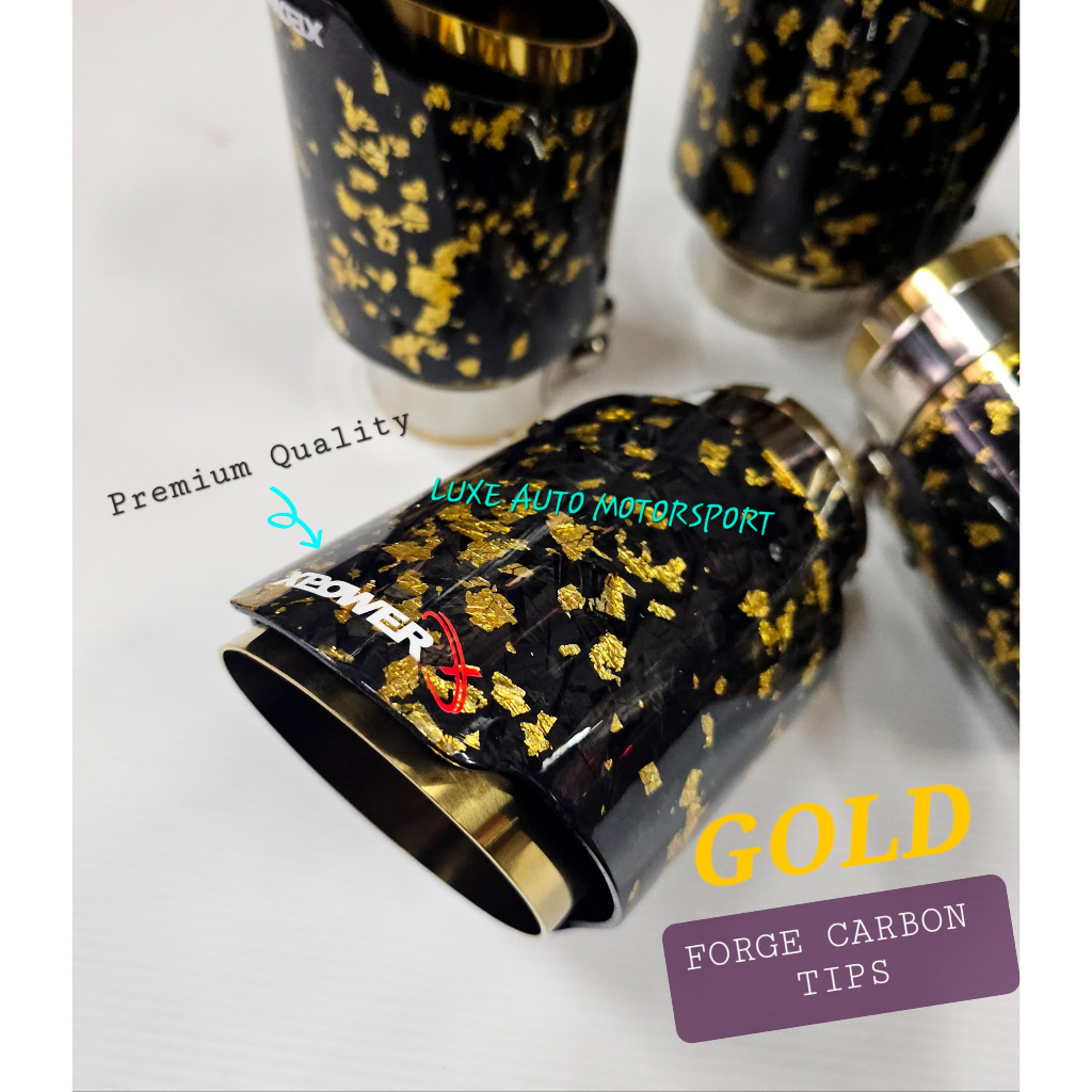 Gold XPower Forged Carbon Fiber Exhaust Tips 100% Premium Quality ...