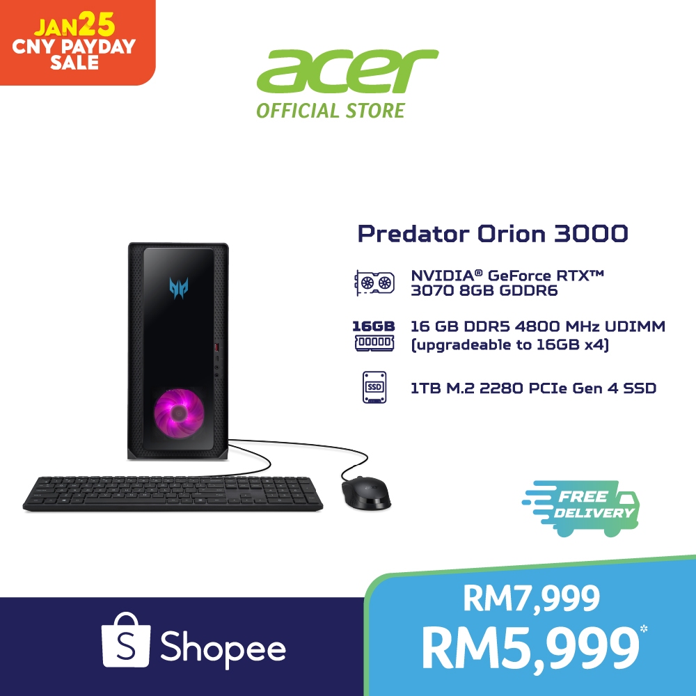 Predator Orion 3000 Gaming Desktop Intel 13th Gen Core™ i7 (PO3-650 ...