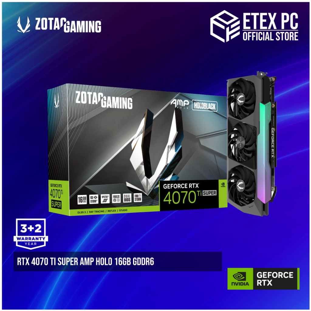 ZOTAC GAMING GeForce RTX 4070 Ti SUPER AMP HOLO 16GB GDDR6 #ZT-D40730F ...