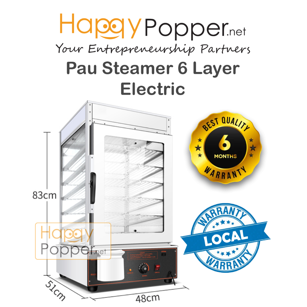 Happypopper Commercial Electric Pau Pao Dim Sum Steamer 6 Layer 6layer ...
