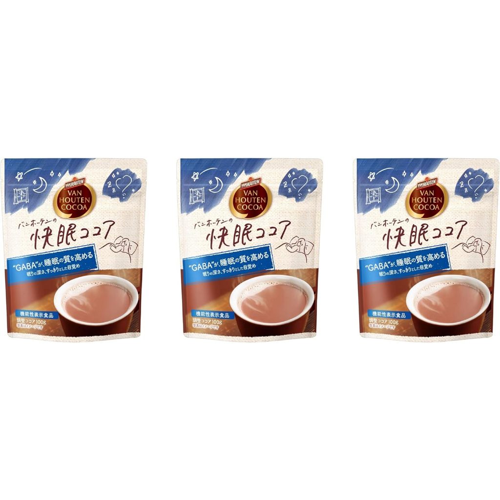 van Houten's pleasant sleep cocoa 100g x 3 with dietary fiber, cocoa ...