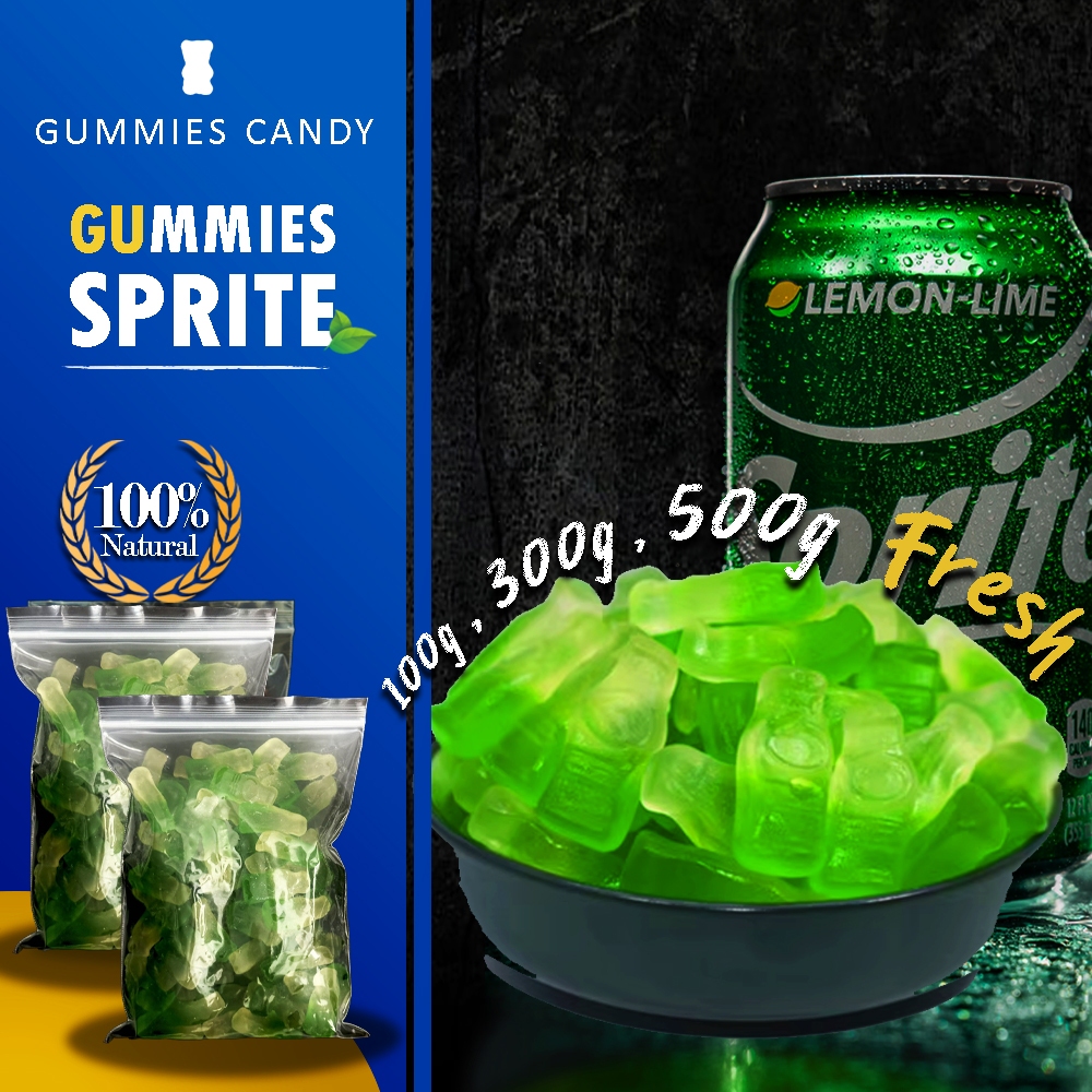 Gummies Sprite Sweet Candy Snack Gummi Jelly Jajan Coklat Masam Manis ...