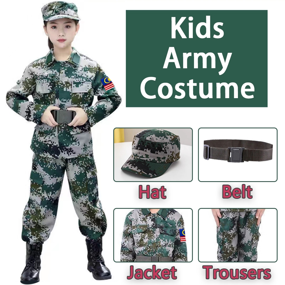 Kids Soldier Army Costume Set Boys & Girls Children's Day Cosplay Role ...