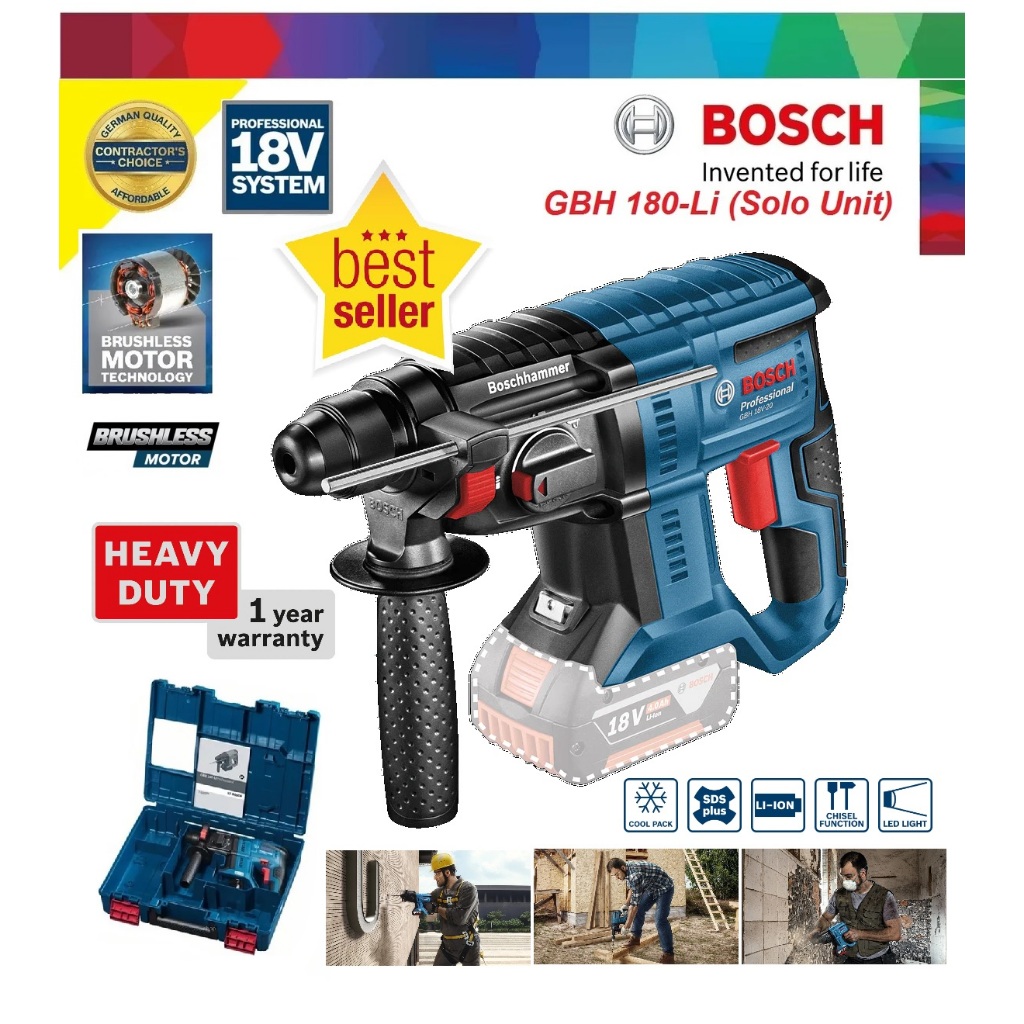 Bosch GBH 18V Li-ion EC-Brushless SDS-Plus Rotary Hammer (Solo Unit) | Shopee Malaysia