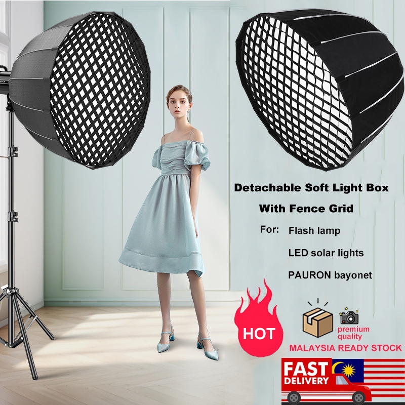 Bowens Mount Parabolic Softbox, One-Step Quick Installation,90cm Deep ...