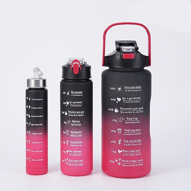 3 PCS Gradient Color Water Bottle🔥Ready Stock🔥3 in 1 Free Stickers ...