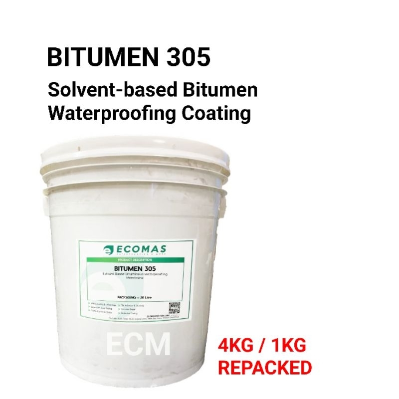 BITUMEN 305 (4KG /1KG PACK) SOLVENT BASED BITUMEN CORROSION RESISTANT ...