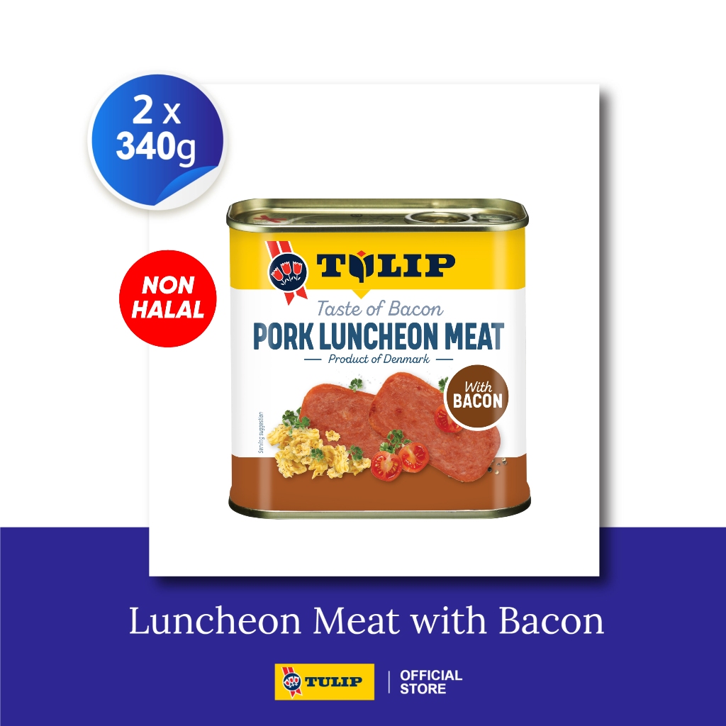 Tulip Pork Luncheon Meat with Bacon (340g x 2 Cans) | Shopee Malaysia