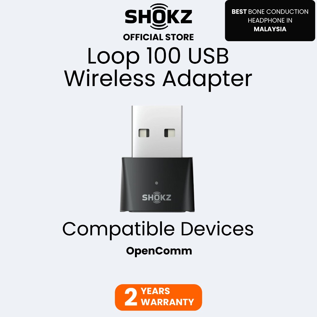 SHOKZ Loop 100 USB-A Wireless Adapter for OpenComm & OpenComm UC ...