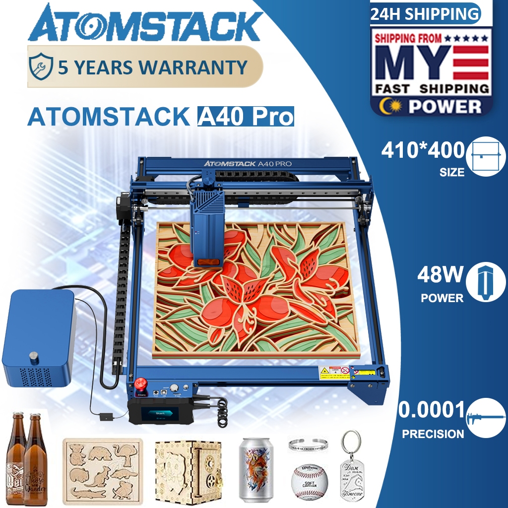 ATOMSTACK A40 Pro Laser Engraver 48W Cutting&Engraving Wood/Metal/Acrylic Board 0.0001mm ...