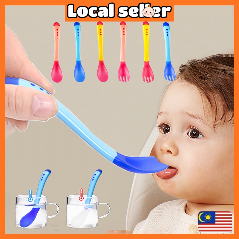 Aikoky Baby silicone spoon temperature sensitive feeding baby spoon ...
