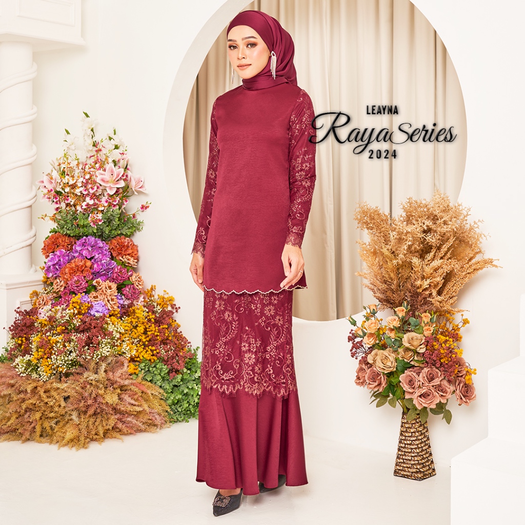 [LEAYNA.CO] [ANASTASIA] Baju Kurung Moden With Shining French Lace ...